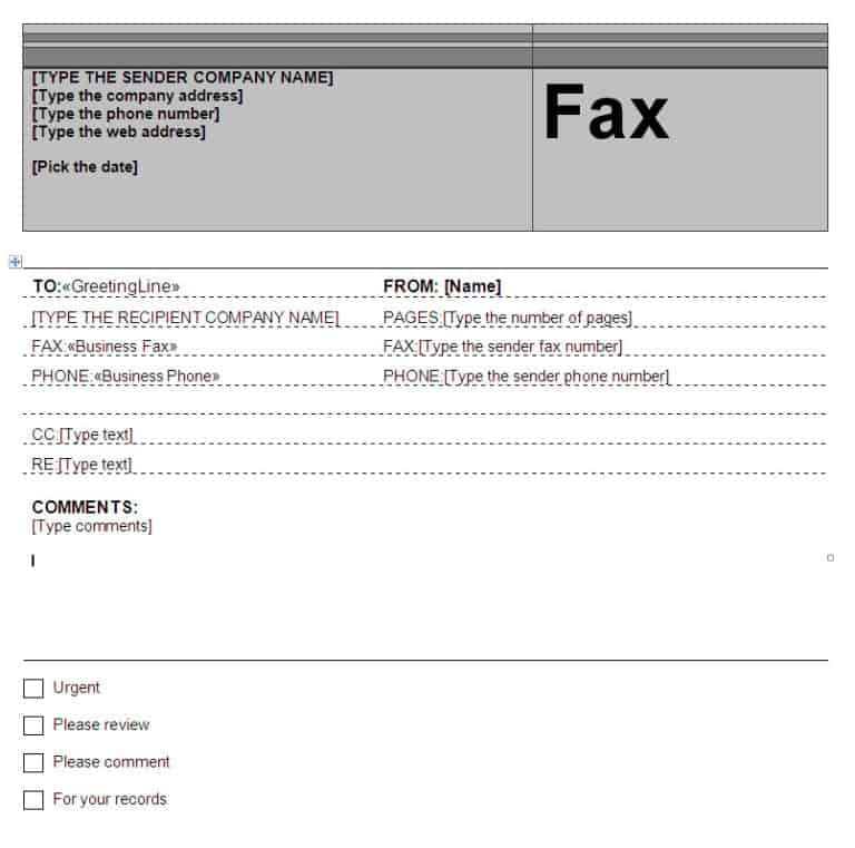 Top 5 Resources To Get Free Fax Word Templates – Word Excel Templates