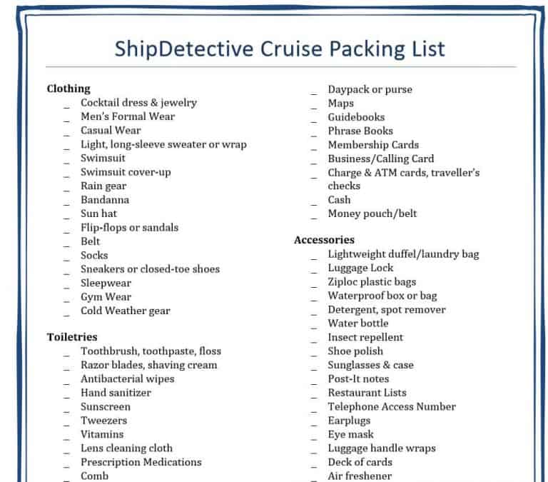 23+ FREE Printable Packing List Templates [PDF, WORD, EXCEL] – Word ...