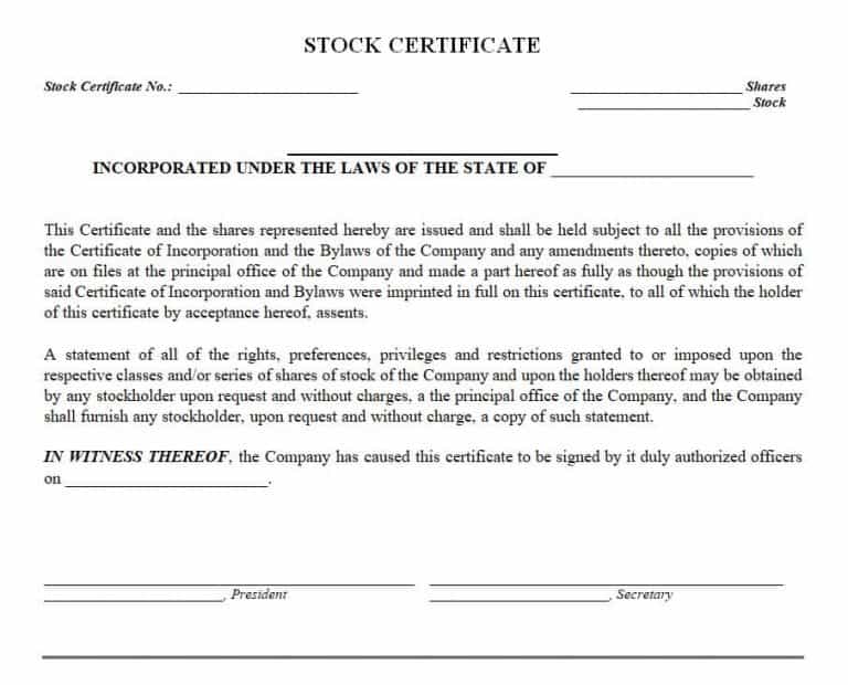 17+ BEST Share/Stock Certificate Templates [WORD & PDF] – Word Excel ...