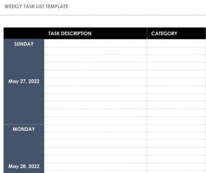 BEST 15+ Printable Task List Templates [EXCEL & WORD] – Word Excel ...