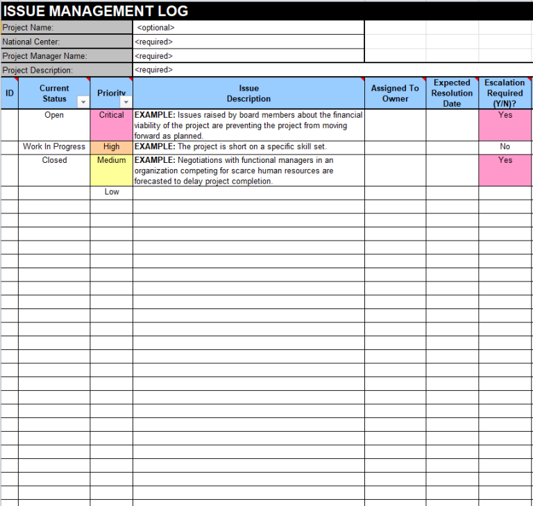 Top 10 FREE Issue List Templates in MS EXCEL – Word Excel Templates