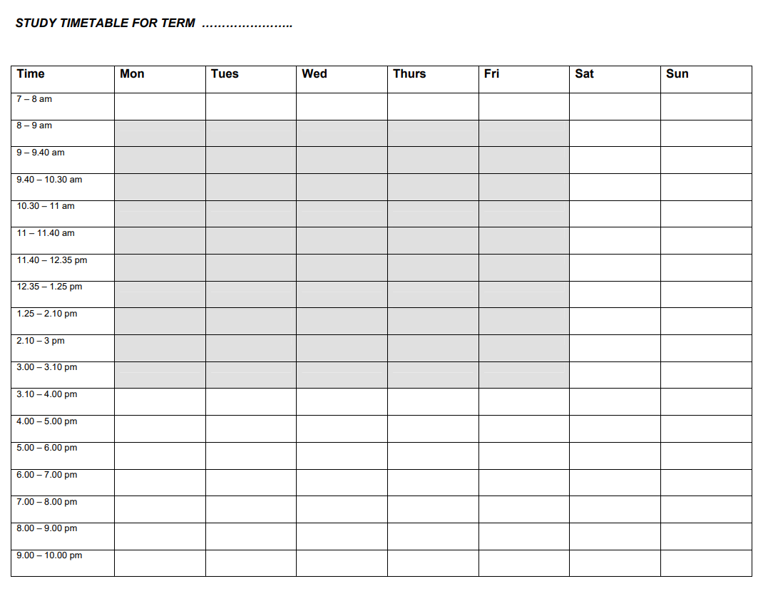 14+ FREE Printable Timetable Templates – Word Excel Templates