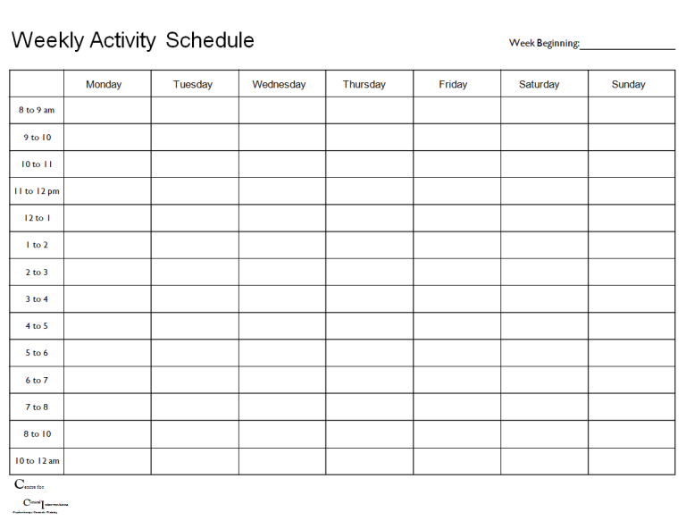 18+ Practical Weekly Schedule Templates [in EXCEL & WORD] – Word Excel ...